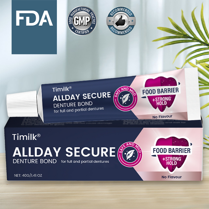 Timilk® AllDay Secure Denture Bond — Fit Seal, Secure Hold Up to 4 Day ...